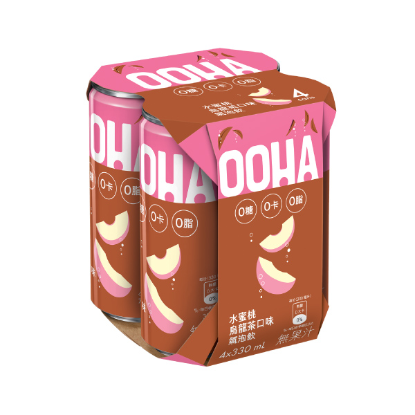 【OOHA】氣泡飲-水蜜桃烏龍茶口味(330mlx4入)x6組 - 全聯線上購-隔日達平台